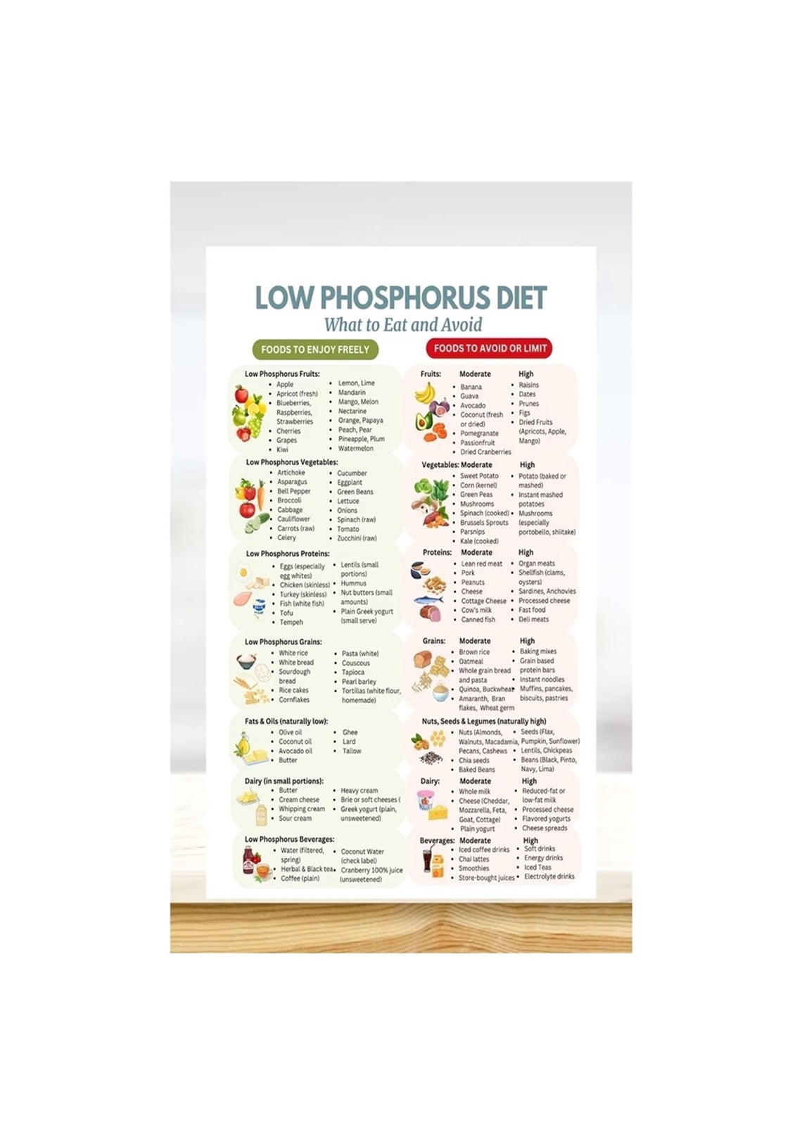 Low Phosphorus Diet Guide Kidney Health Food List Renal Diet Chart ...