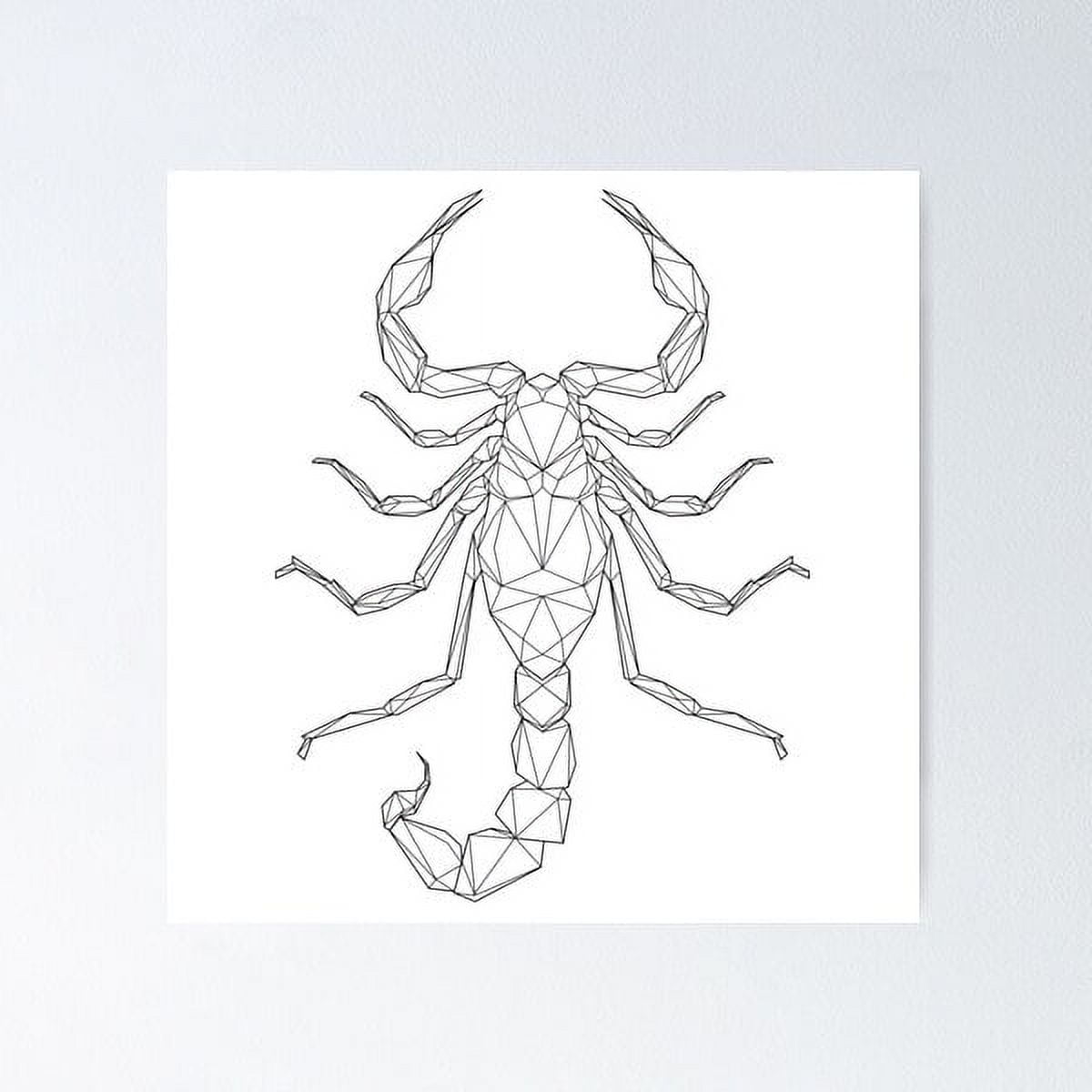 Low Poly Scorpio Zodiac Sign Poster Wall Art, Modern Wall Decor For ...