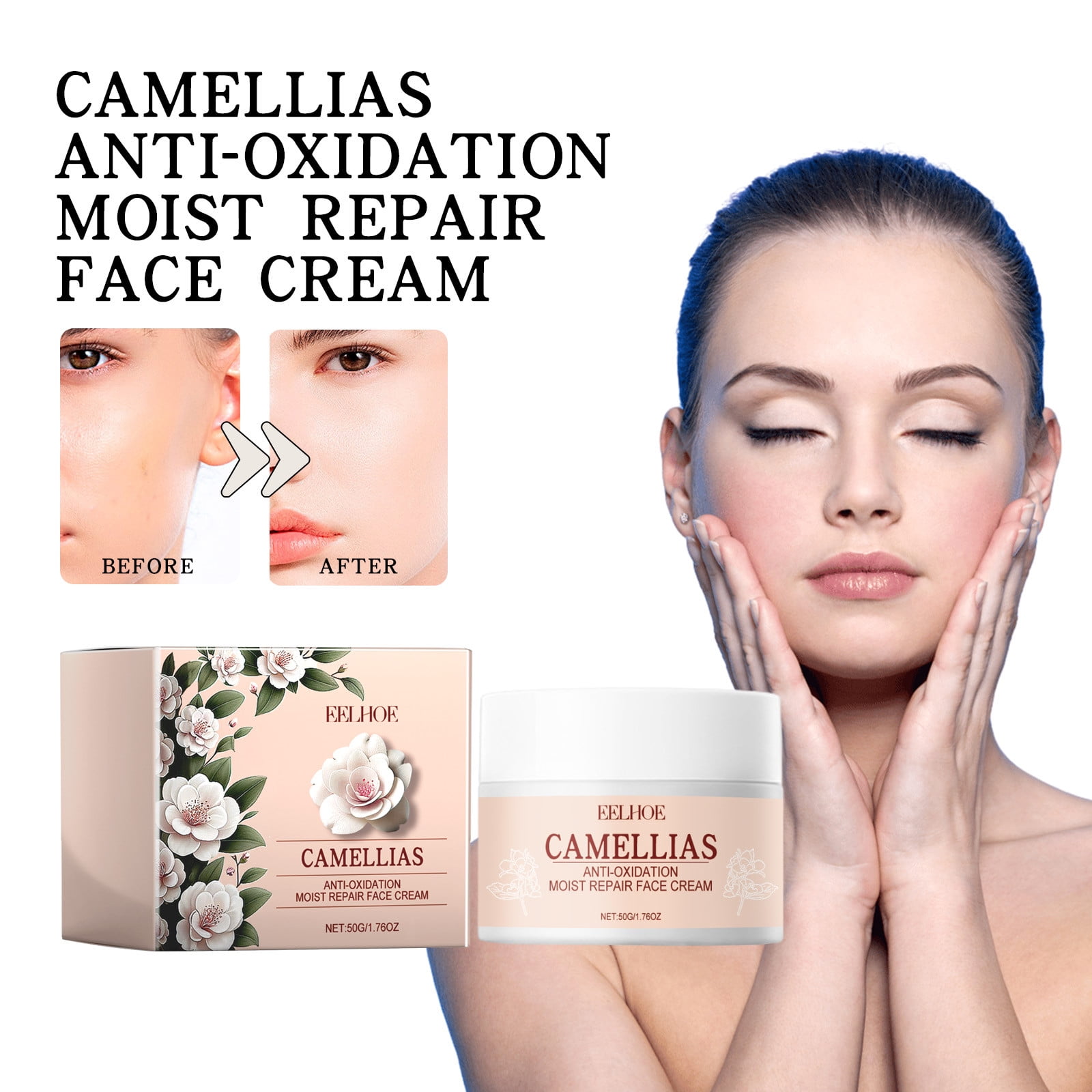 Low Price, Camellia Oil Moisturizing Cream, 50g, Deep Hydration, Soft ...