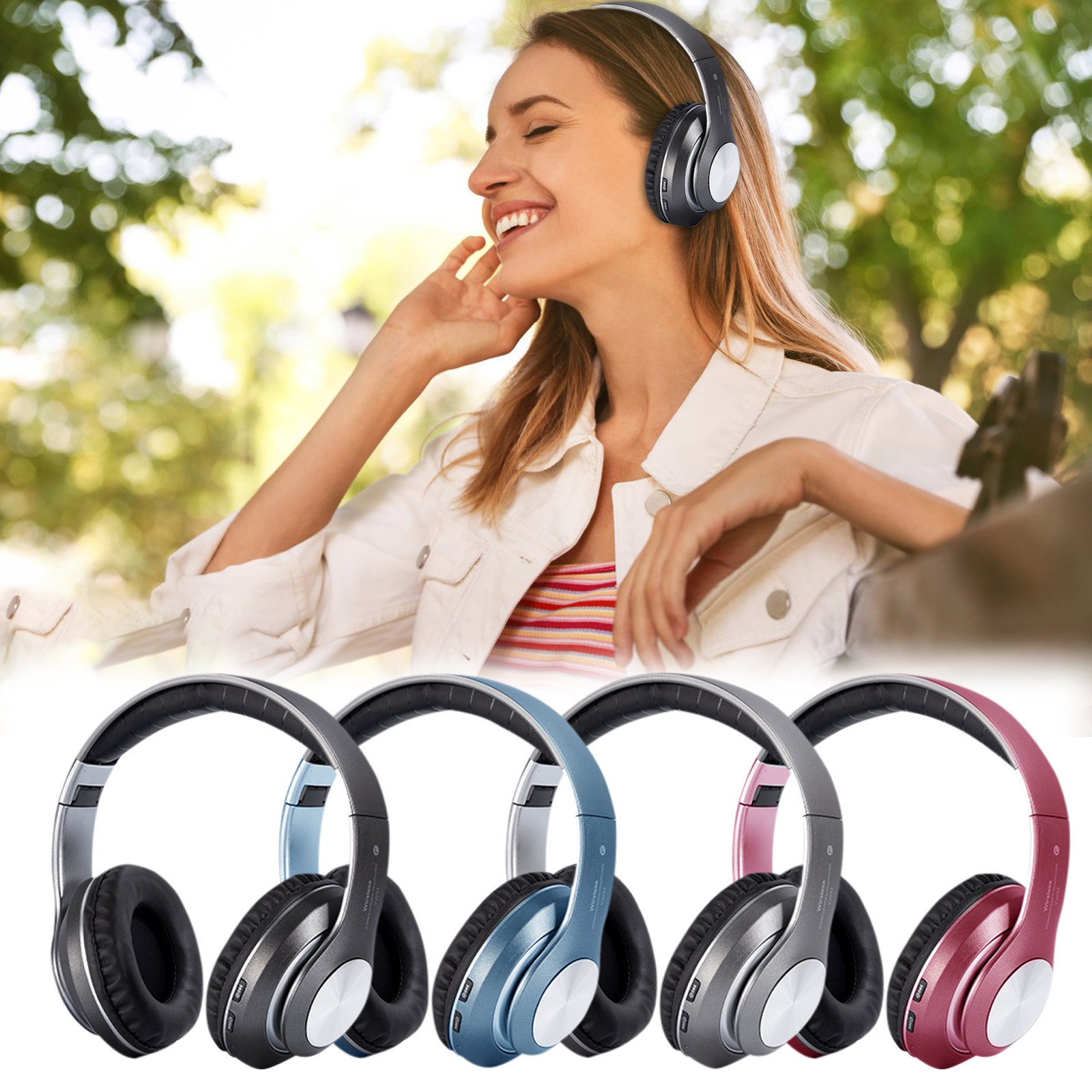 Low Price Wireless Bluetooth Headphones Over Ear, Hi-Fi Stereo Foldable ...