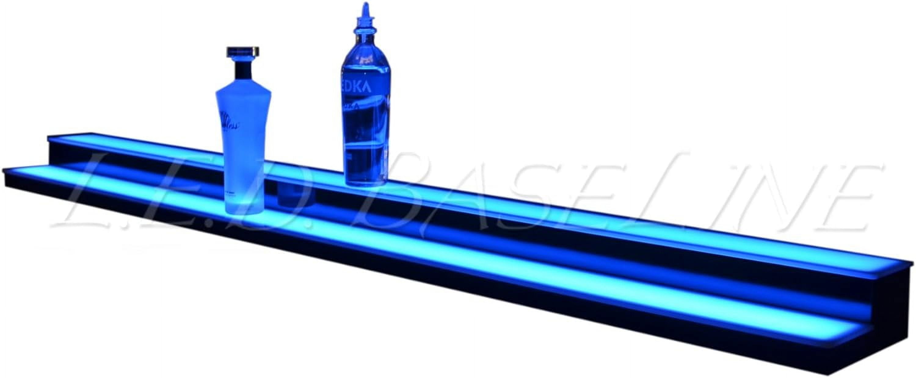 Low Profile 2 Step Lighted Liquor Bottle Display Shelf with LED Color ...