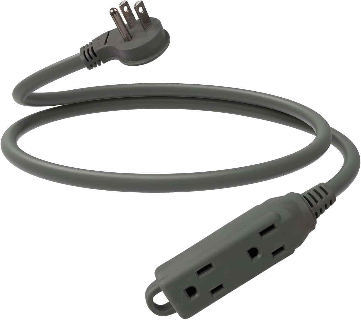 Low Profile 3 Ft Flat Plug Extension Cord - 16 AWG 3 Prong Grounded ...