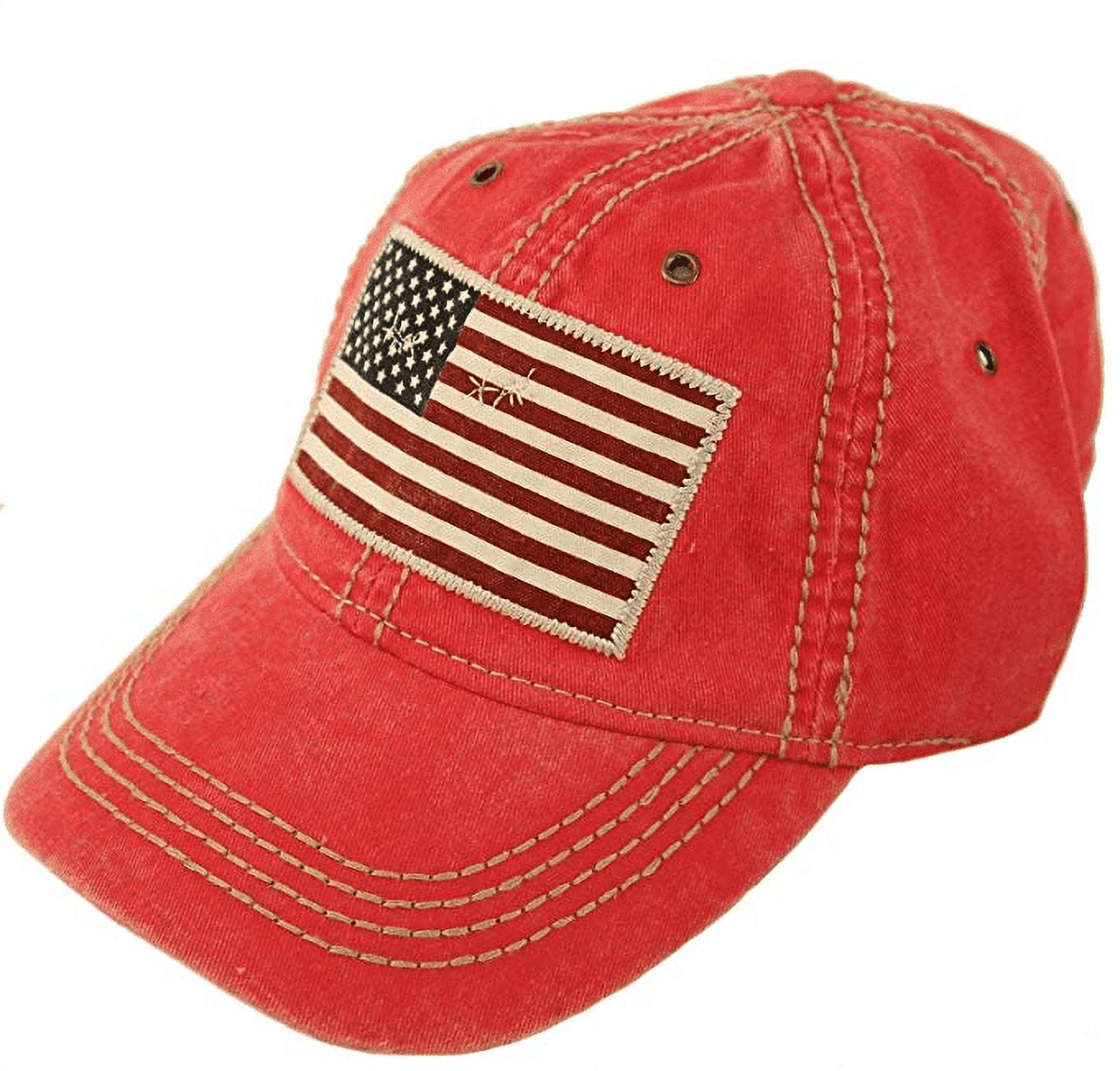 Low Profile Adjustable Vintage Washed Cotton USA Flag Baseball Cap ...