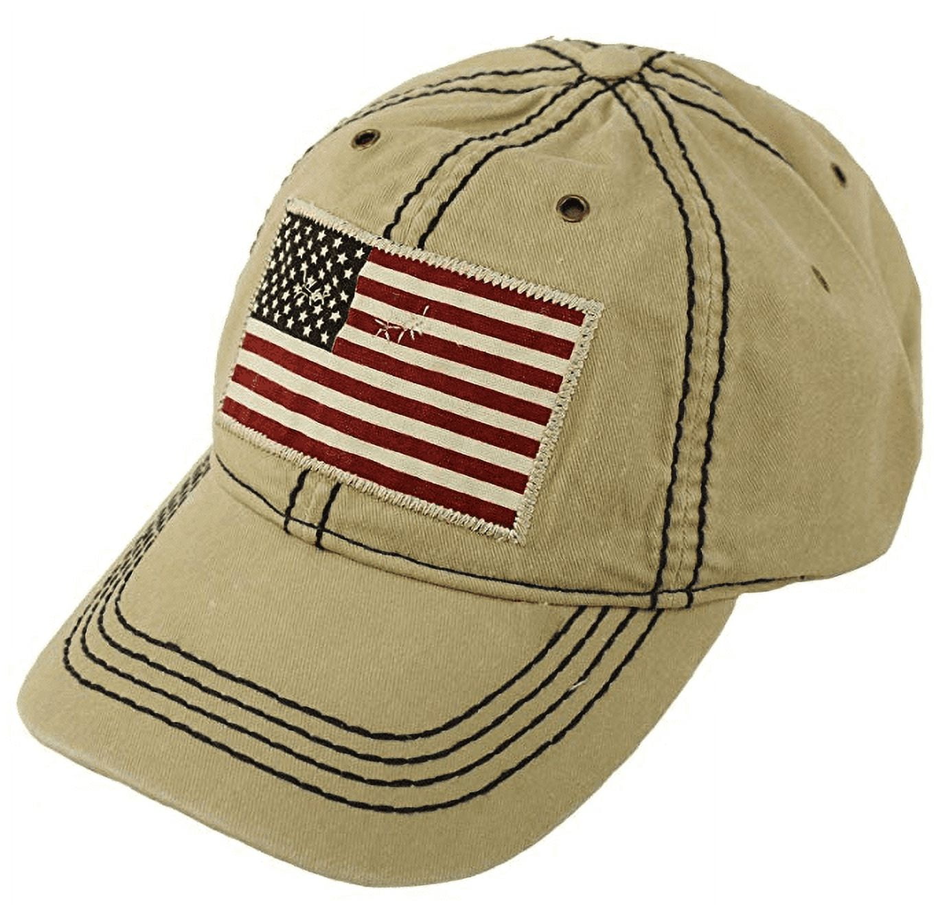 Low Profile Adjustable Vintage Washed Cotton USA Flag Baseball Cap ...