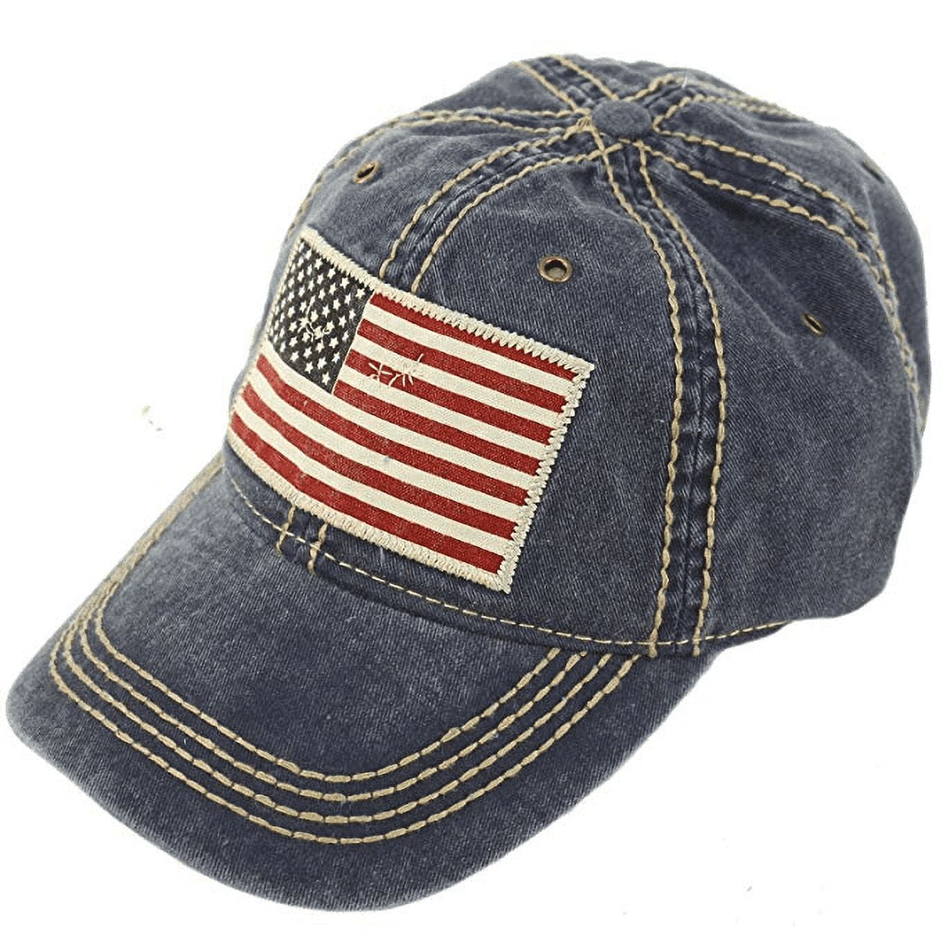 Low Profile Adjustable Vintage Washed Cotton USA Flag Baseball Cap ...