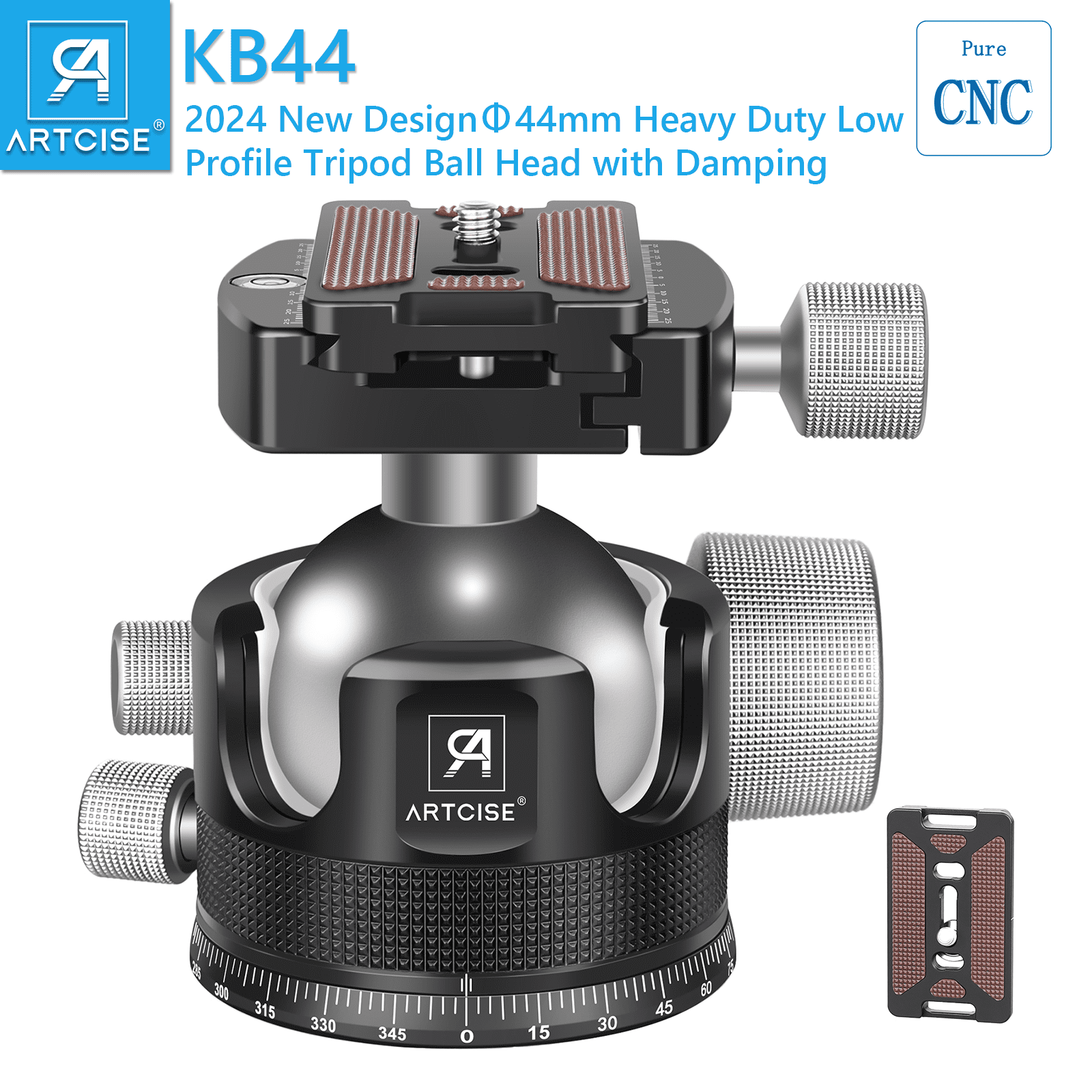 Low Profile Ball Head ARTCISE KB44 Heavy Duty Tripod Head Full Metal ...