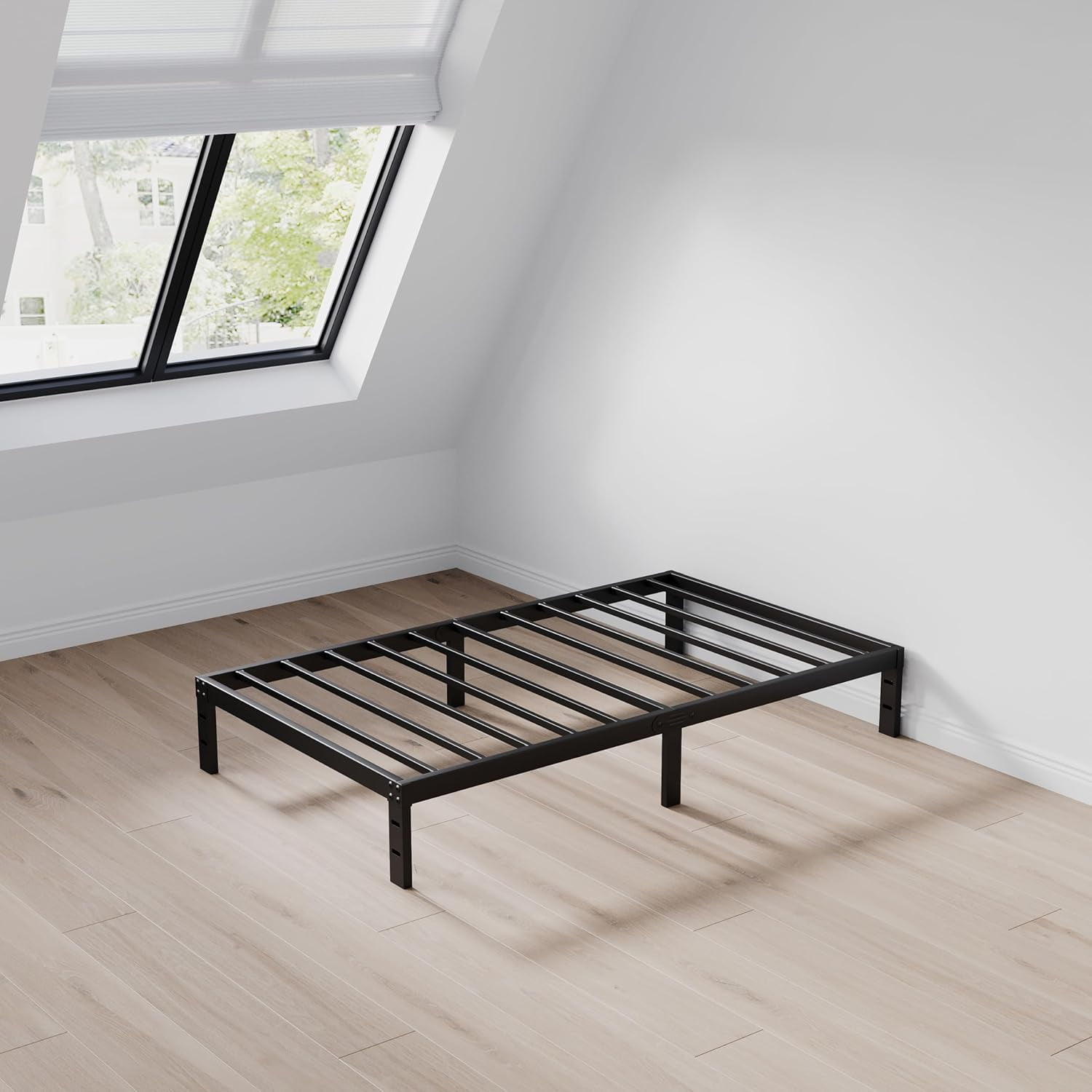 Low Profile Bed Frame - Heavy Duty Metal Twin-XL Bed Frame in Matte ...
