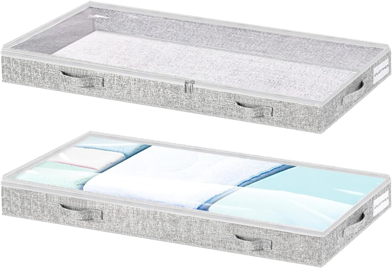 Low Profile Under Bed Storage, 3-Inch High Foldable Underbed Storage ...
