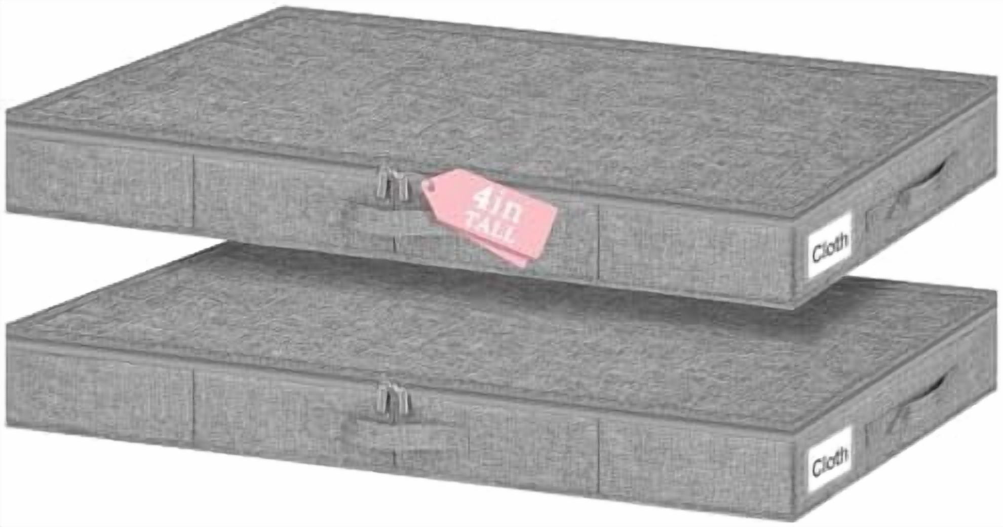 Low Profile Under Bed Storage Containers, 4" Tall Underbed Storage with ...