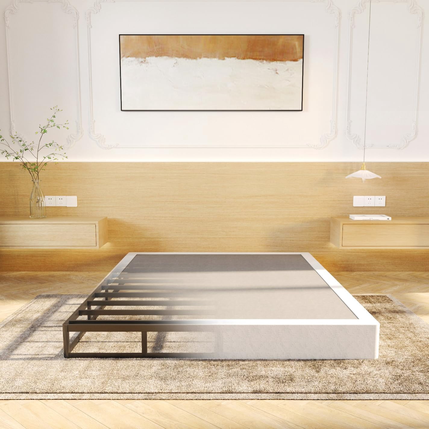 Low Profile Box Spring, Heavy Duty Metal Mattress Foundation with ...