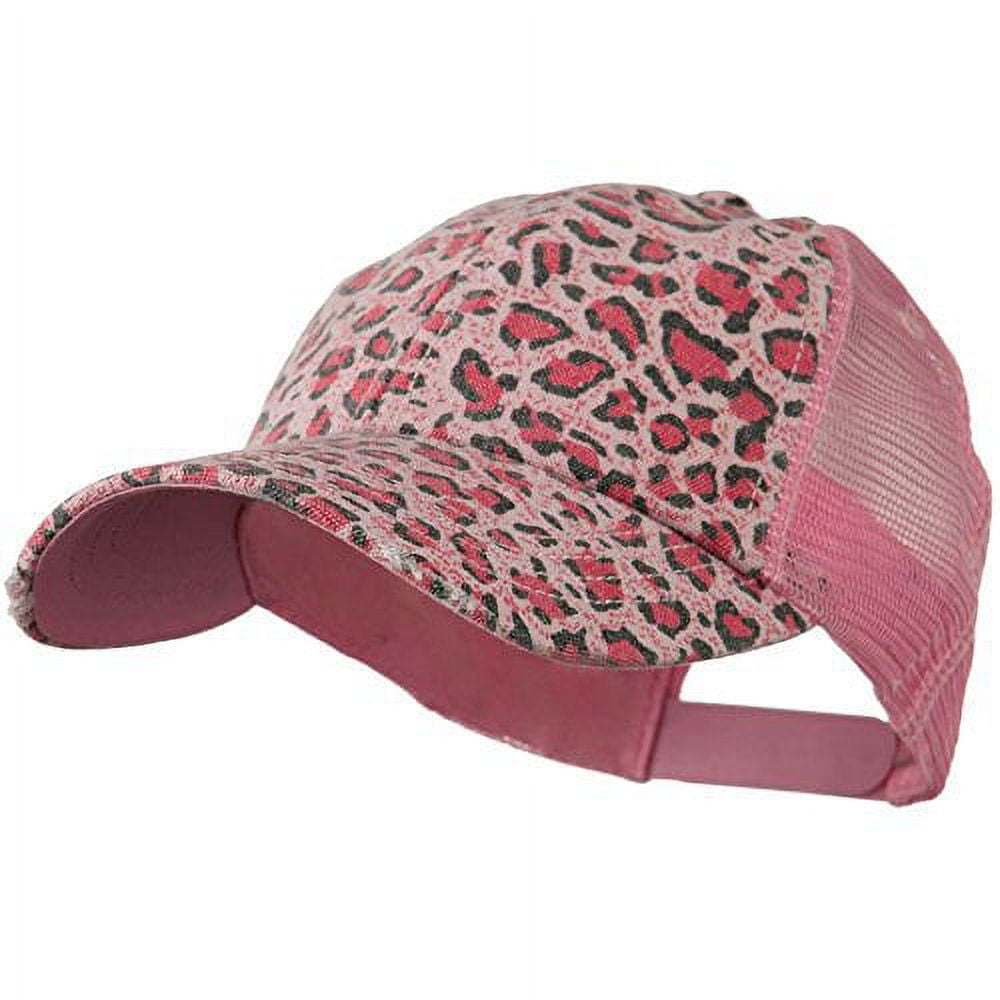 Low Profile Canvas Leopard Printed Mesh Cap - Light Pink OSFM - Walmart.com