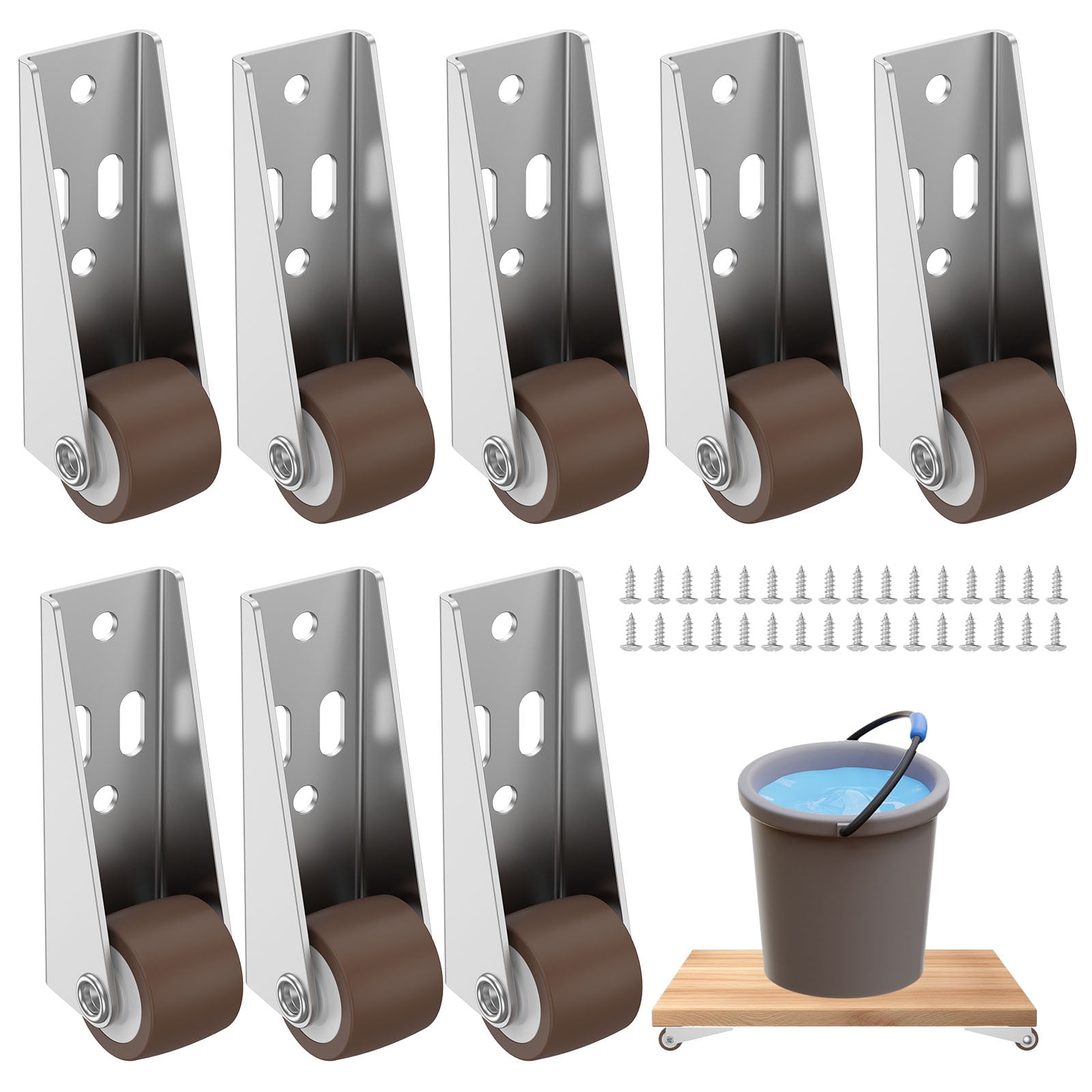 Low Profile Casters Wheels Set Versatile Portable Mini Long Frame Rigid ...