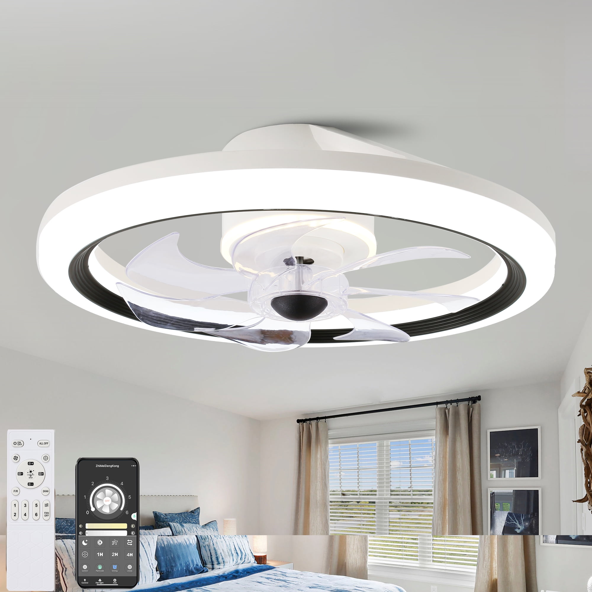 Bella Depot Indoor Electric Ceiling Fan with LED Light, Reversible ...