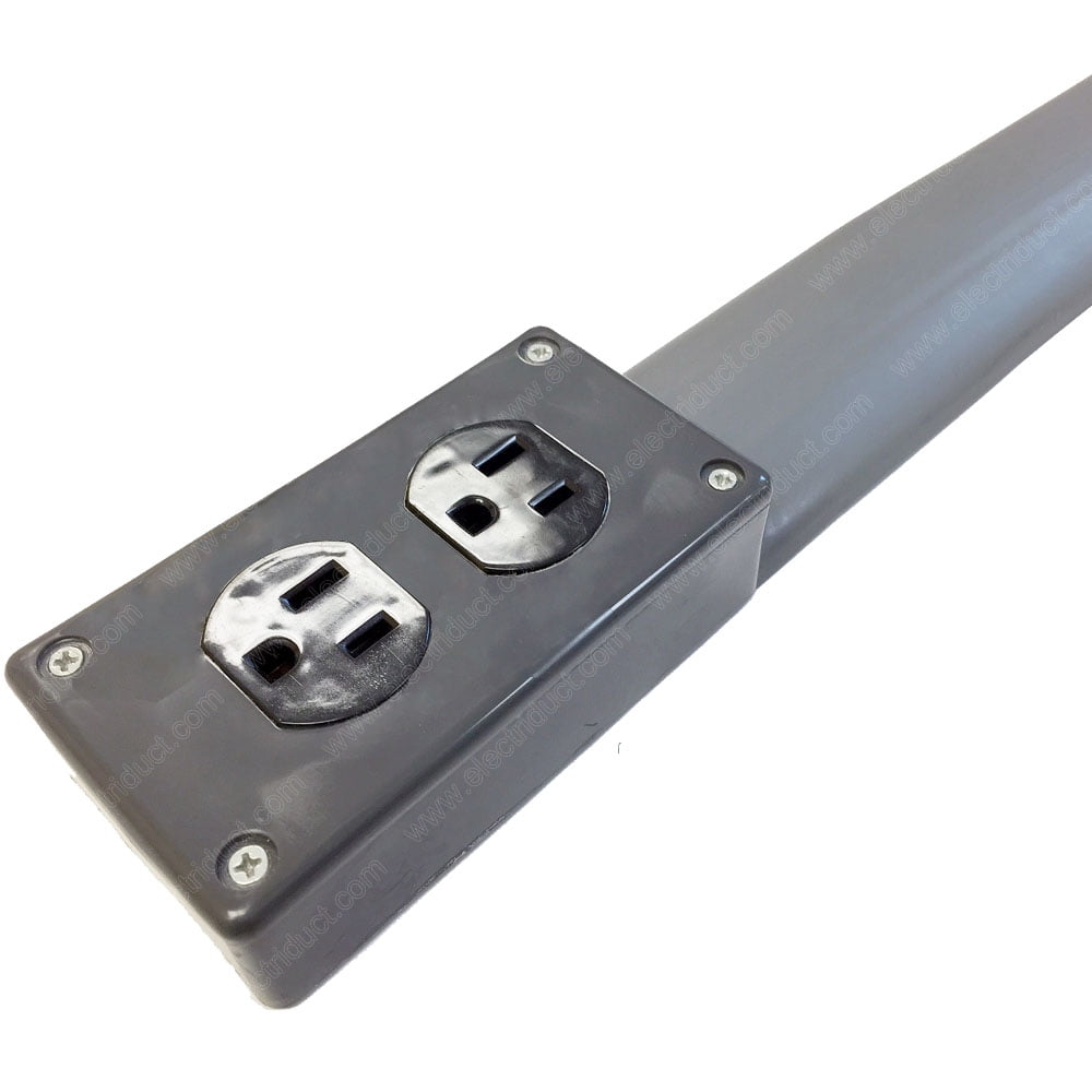 Electriduct Low Profile 16 Gauge 5 ft Gray 2 Outlets Extension Cord ...