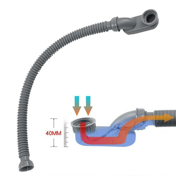 Low Profile Flat P Trap Flexible Drain Pipe Bathtub Shower Water Hose ...