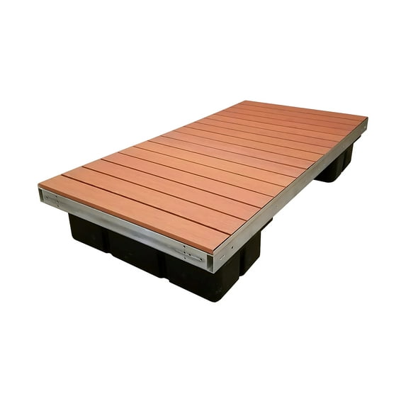 Low Profile Dock Floating Platform Section with Brown Aluminum Decking ...