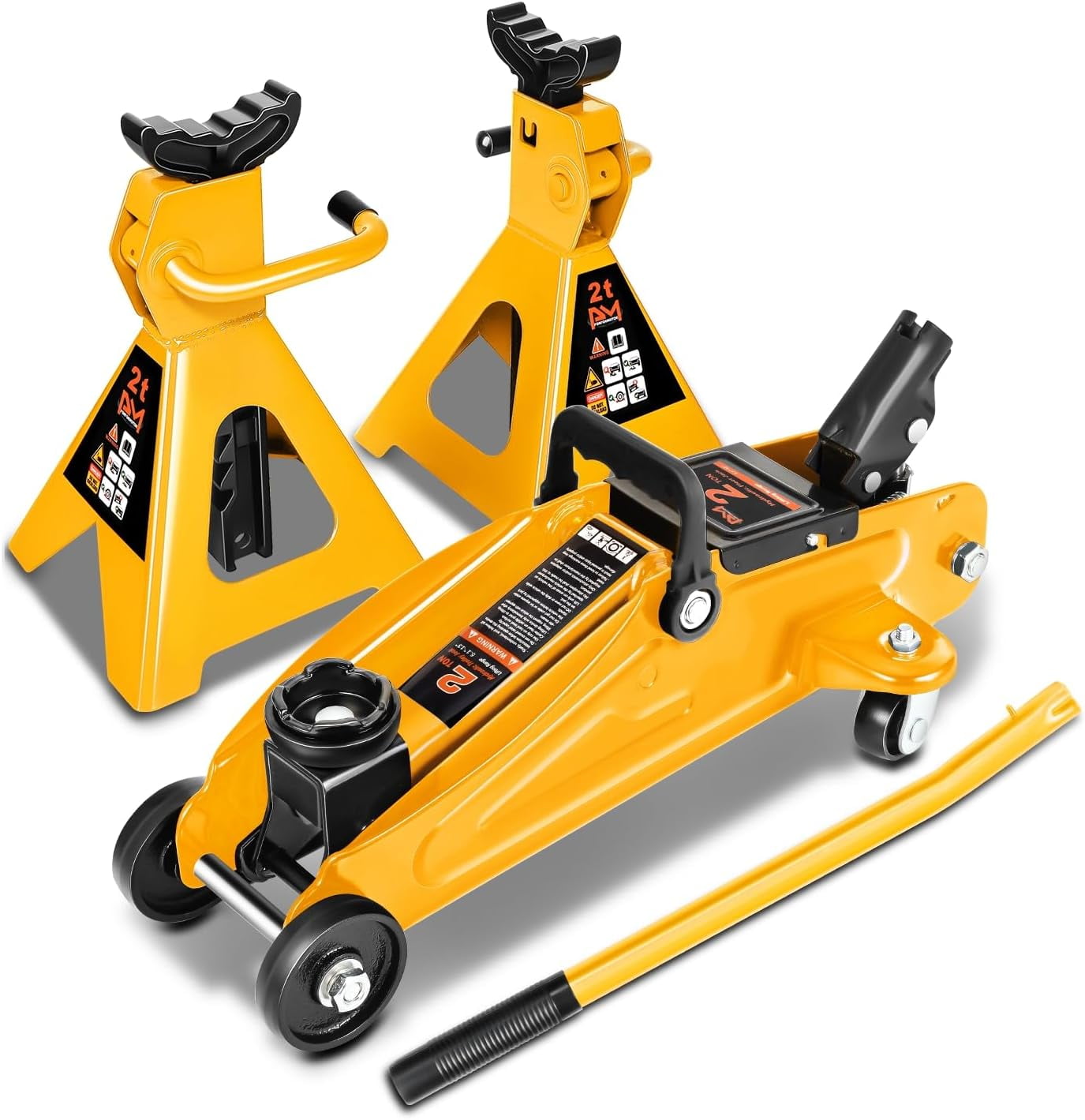 Low Profile Hydraulic Trolley Service/Floor Jack Combo with 2 Ratchet ...