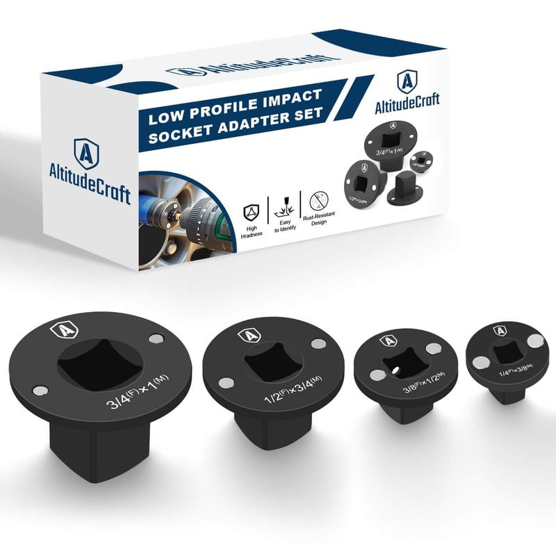 Low Profile Impact Socket Adapter Set – Industrial Drive Ratchet ...