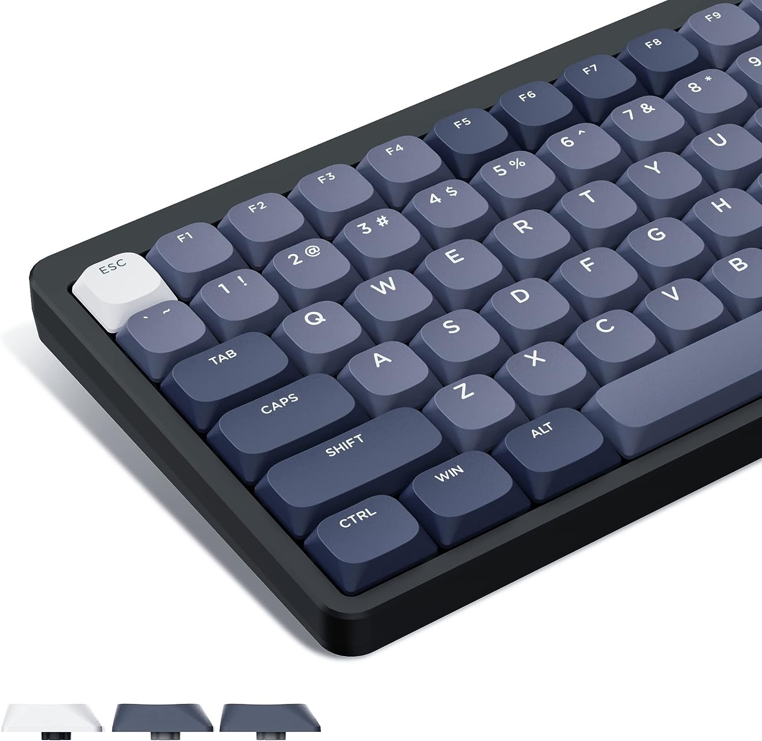 Low Profile Keycaps PBT 144 Keys Custom Keyboard Keycaps Full Set Grey ...
