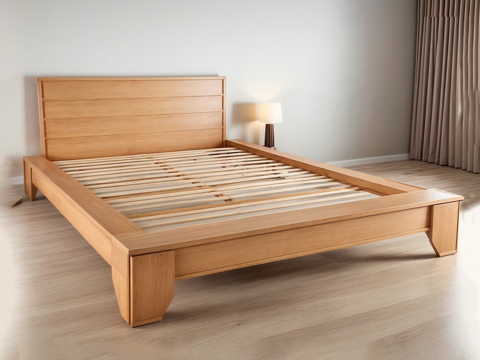 Low Profile Minimalist Queen Platform Bed Frame Plans with Material and ...