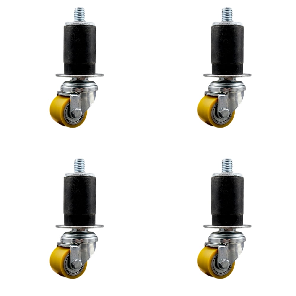 Low Profile Polyurethane 35mm Wheel 1-1/2 Inch Expanding Stem Caster ...