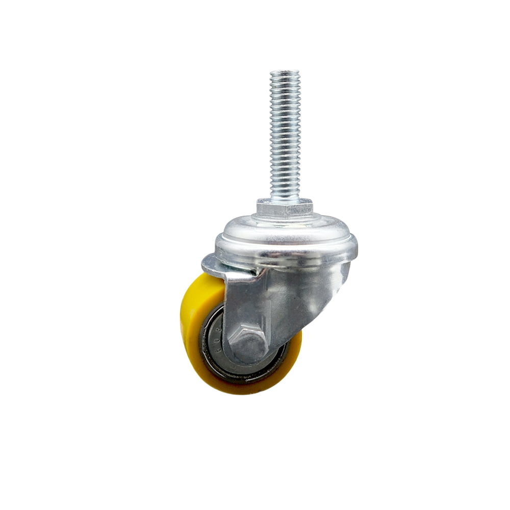Low Profile Polyurethane 35mm Wheel 3/8 Inch Threaded Stem Caster ...