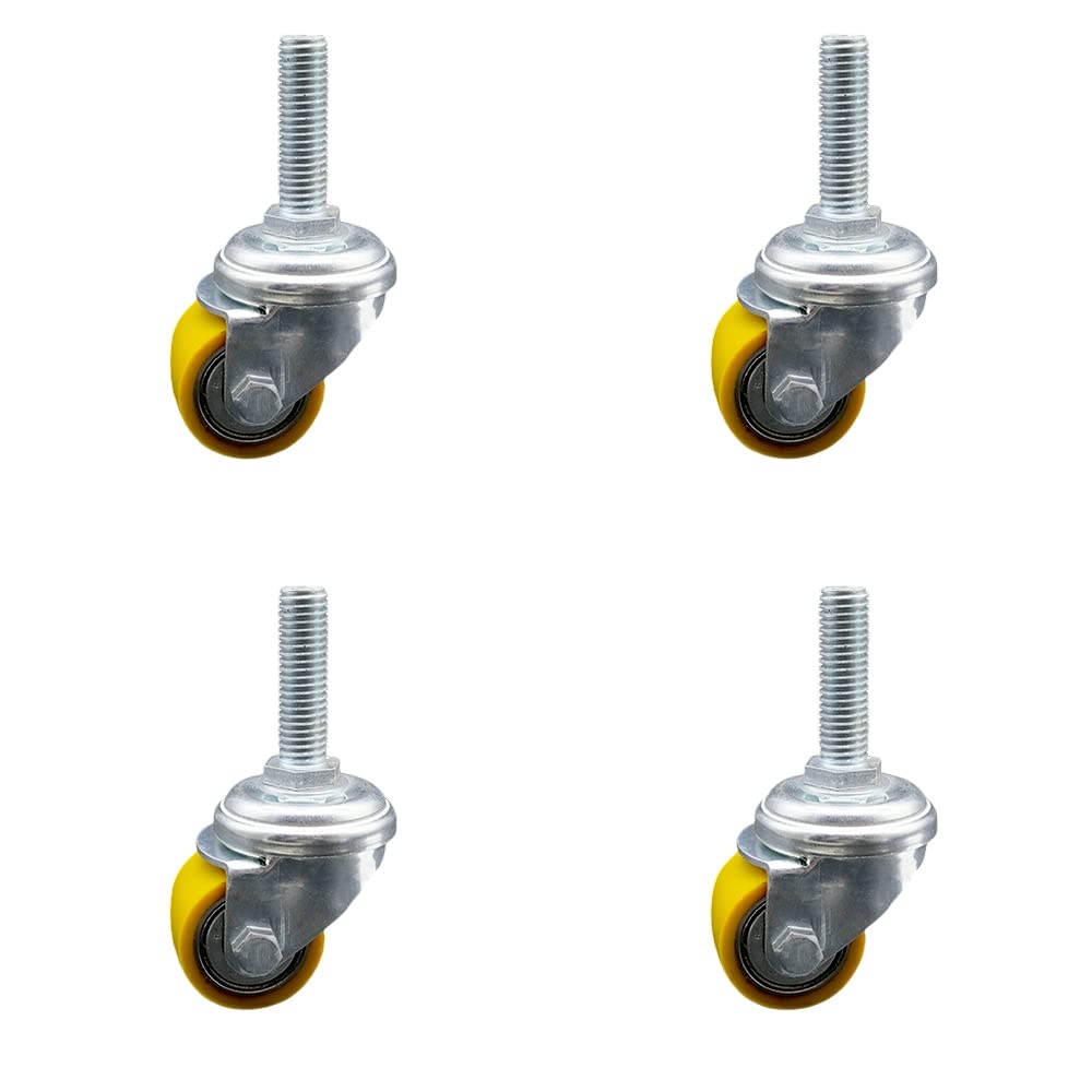 Low Profile Polyurethane Swivel Threaded Stem Set of 4 w/35mm x 27mm ...