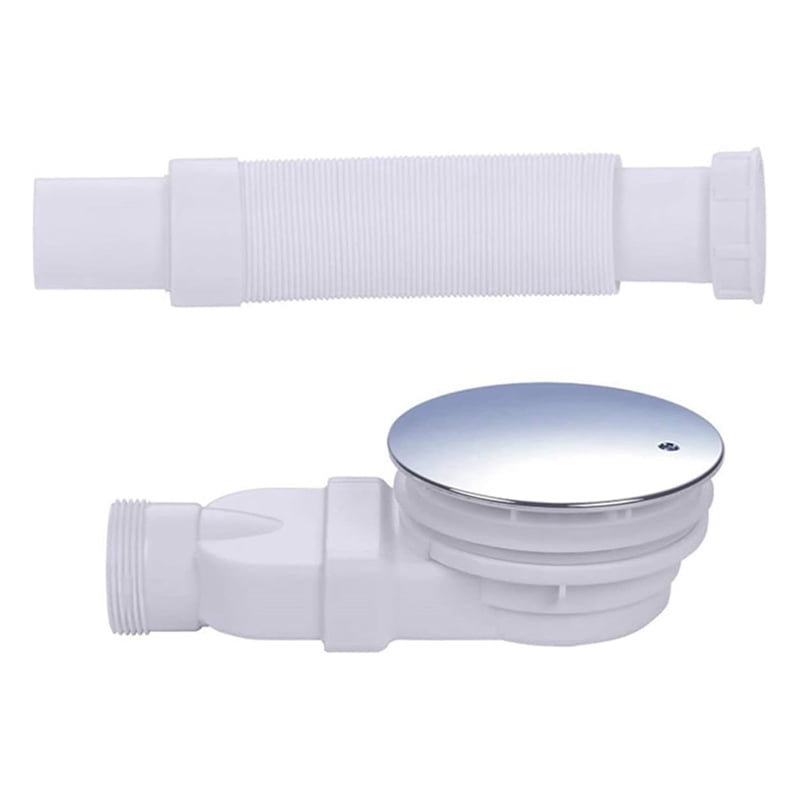 Low Profile Shower Drain Chrome Plated Shower Tray Siphon Slim Drain ...