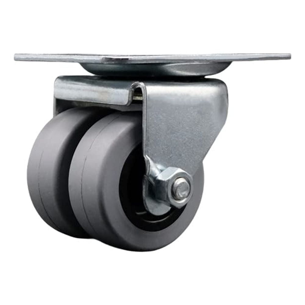 Low Profile Swivel Top Plate Dual Wheel - 2 Inch by 13/16 Inch Dual ...