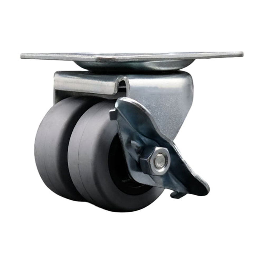 Low Profile Thermoplastic 2 Inch Dual Wheel Top Plate Swivel Caster ...
