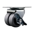 Low Profile Thermoplastic 2 Inch Dual Wheel Top Plate Swivel Caster ...