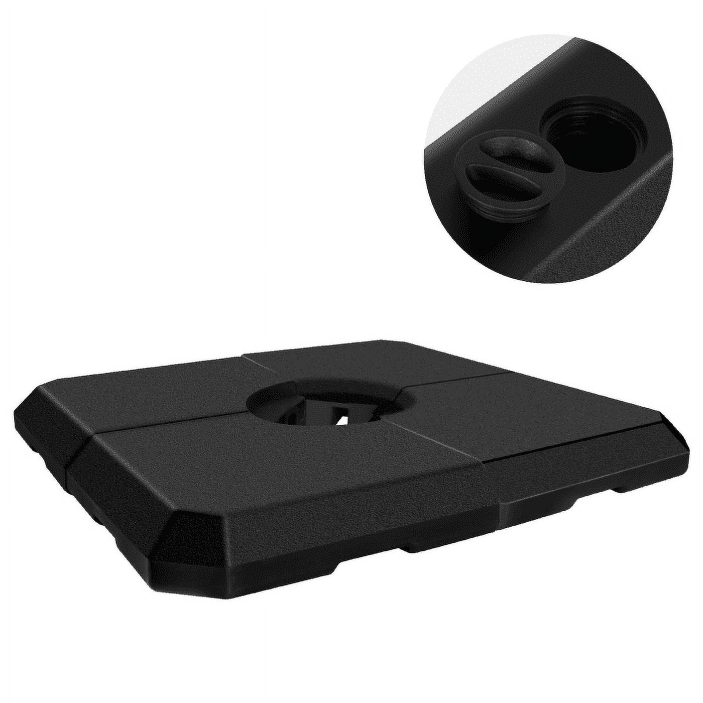 Low-Profile Umbrella Weight Stand, 22lb HDPE Plates Outdoor Shade Base ...