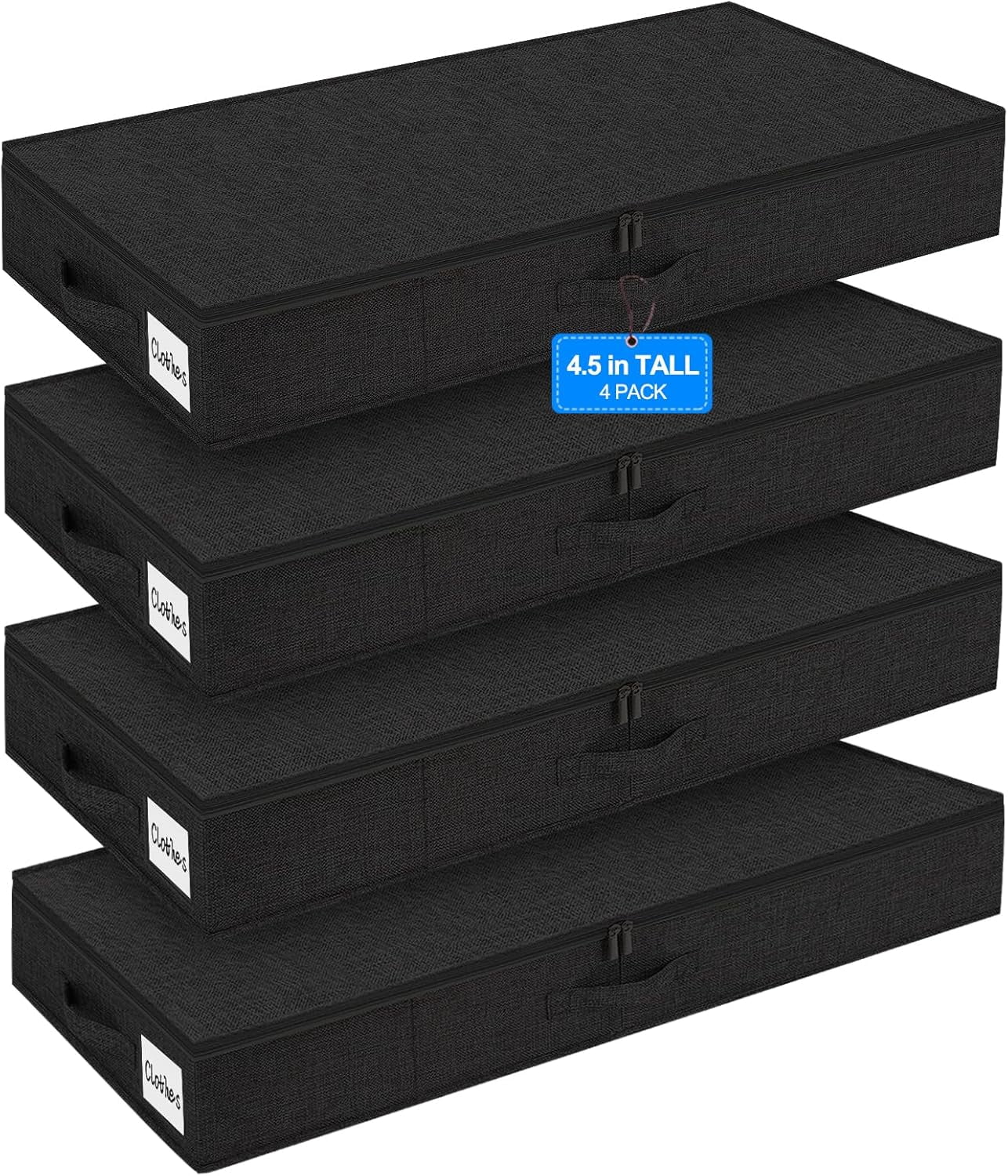 Low Profile Underbed Zipper Storage Bins, Shallow Under bed Storage ...