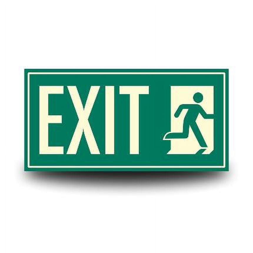 Low Proximity Photoluminescent Mini Exit Sign (Right) 12" x 6 ...