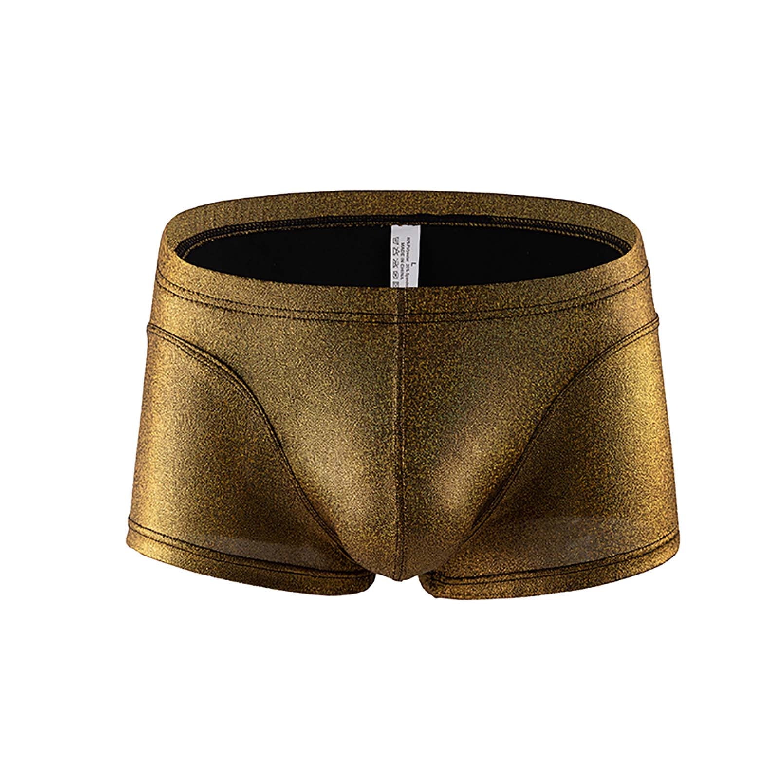 Low Rise Boxer Briefs for Men Sexy Short Leg Pouch Trunks Shiny ...