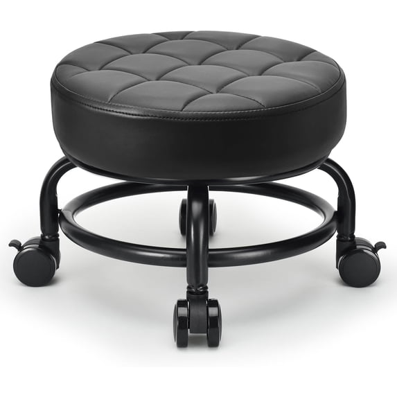 Low Roller Seat Low Height Rolling Stool PU Leather Rolling Stool ...