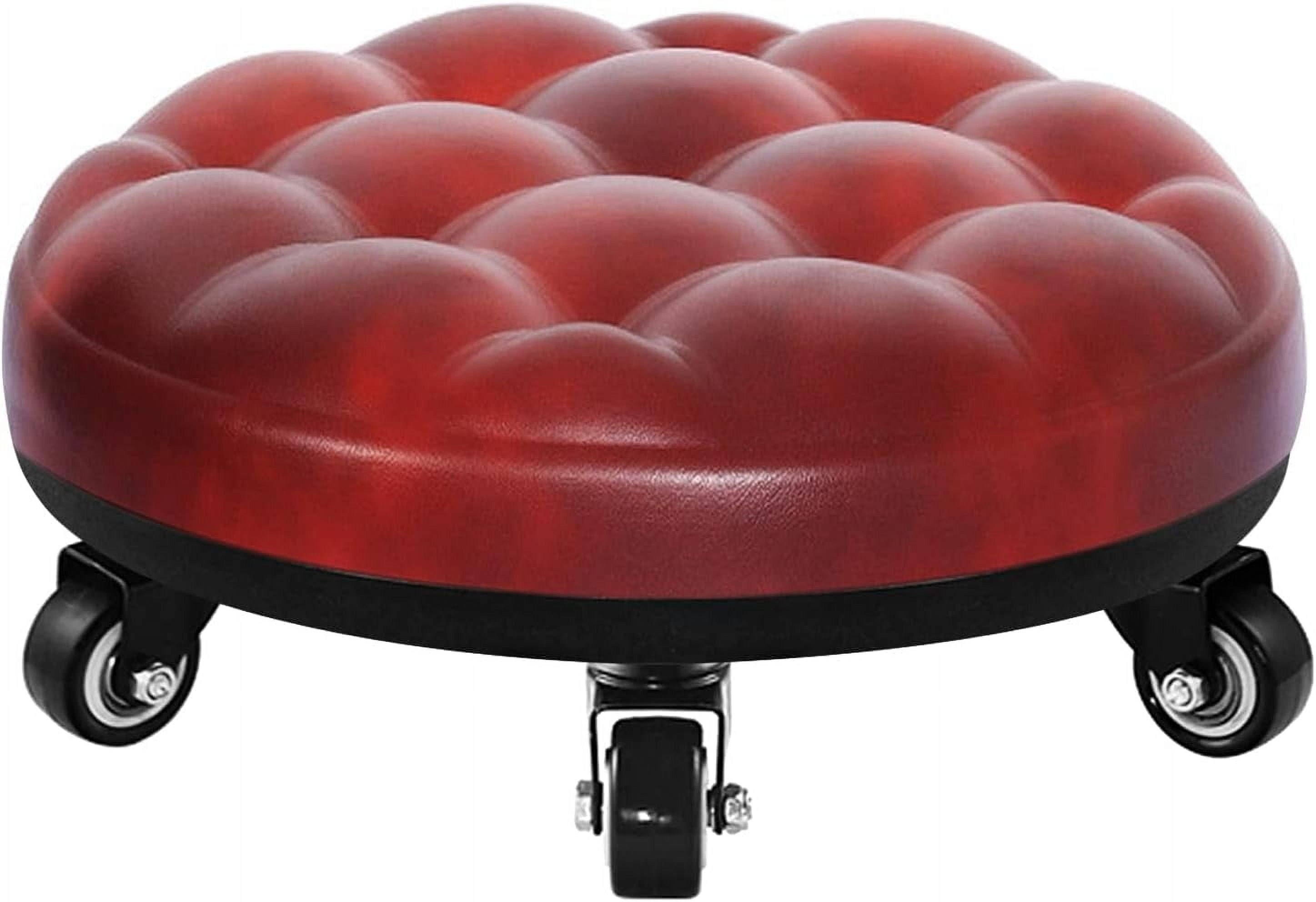 Low Roller Seat Stool with Universal Swivel Wheels Leather Seats Chair ...