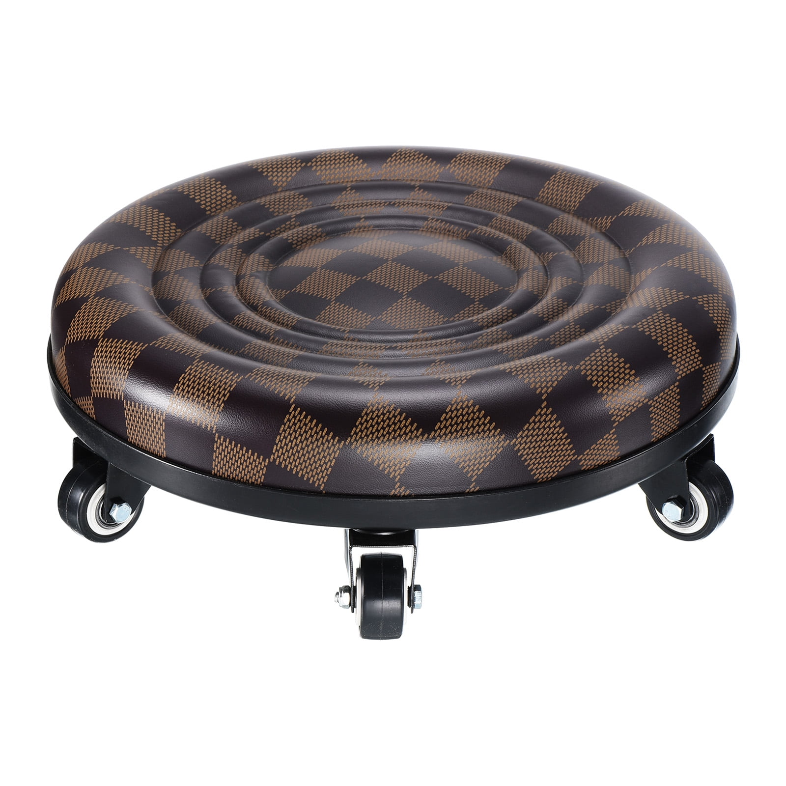 Low Roller Seat Wheel Stool Chair PU Leather Rolling Stool Seats for ...