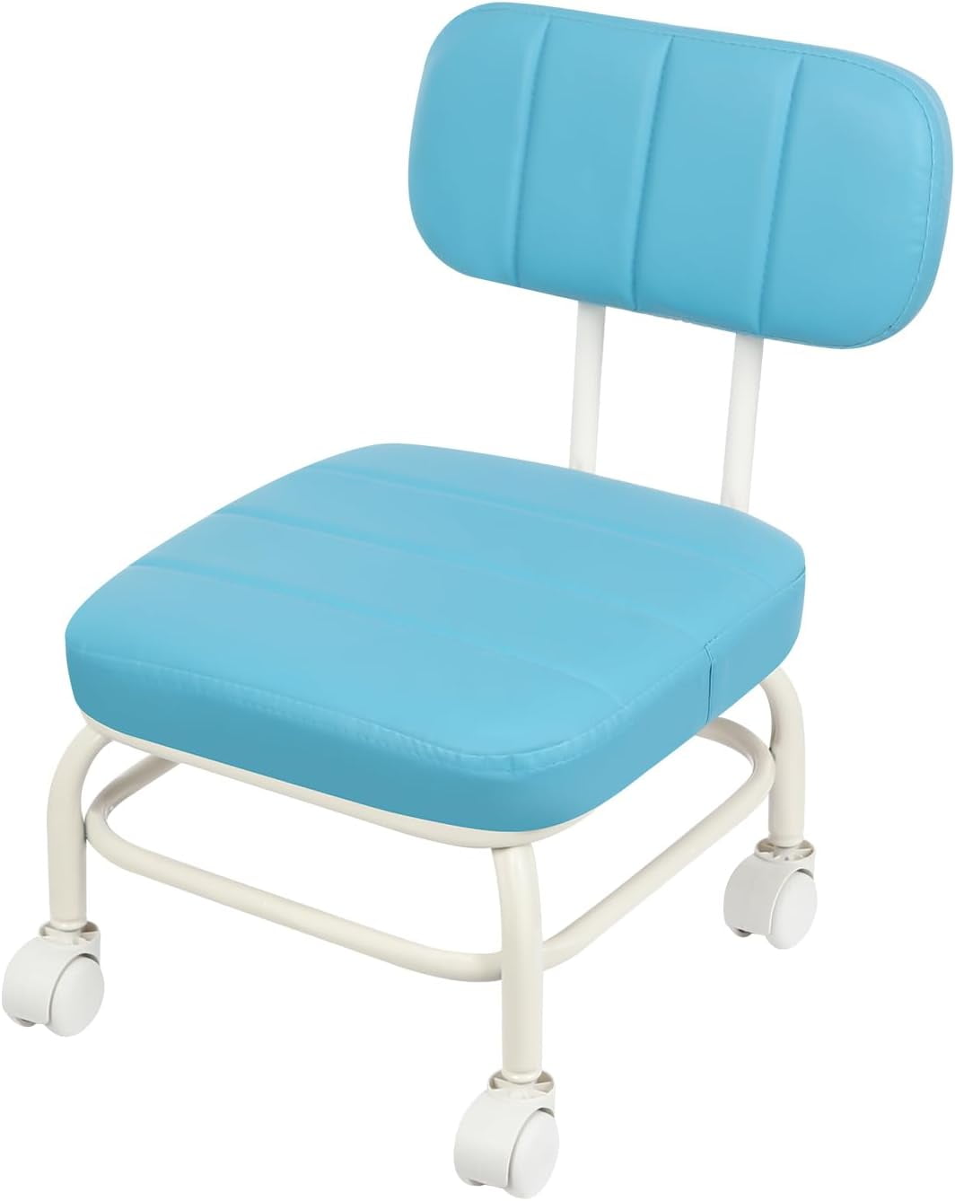 Low Rolling Stool with Backrest, Roller Chair Heavy Duty Rolling Stools ...