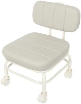 Low Rolling Stool with Backrest, Roller Chair Heavy Duty Rolling Stools ...