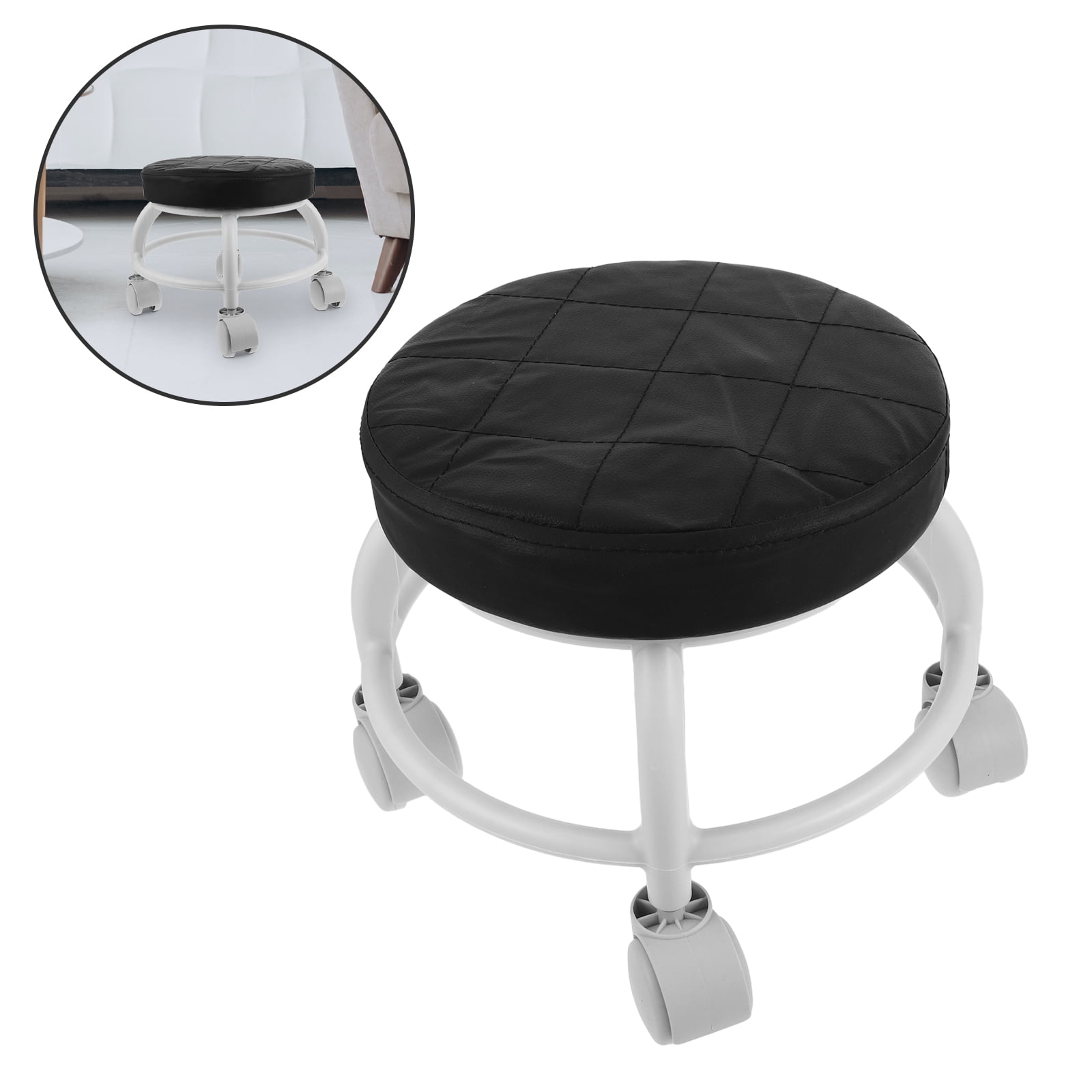 COMPUKAS Rotating Stool Black Pu For Pedicure Shop And Salon 1Set With ...