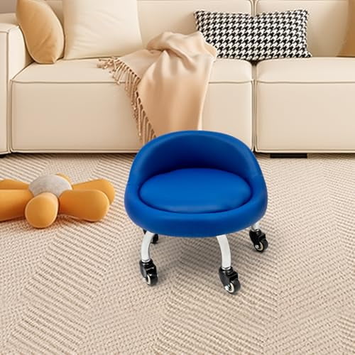 Low Rolling Stool with Backrest Low Height Rolling Chair Low Stool with ...
