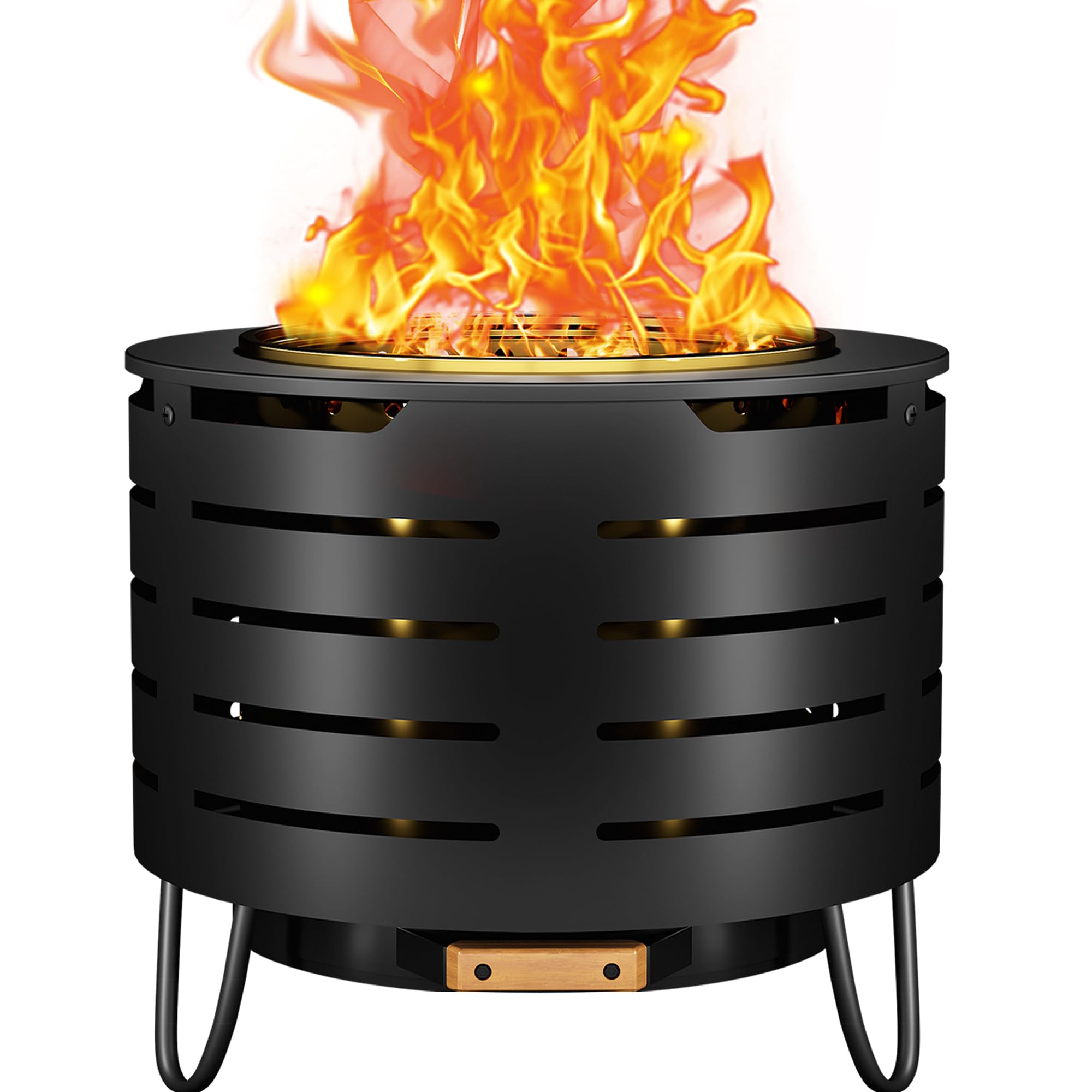 Low Smoke Fire Pit, 19 Inch Stainless Steel Portable Fire Pit for Wood ...