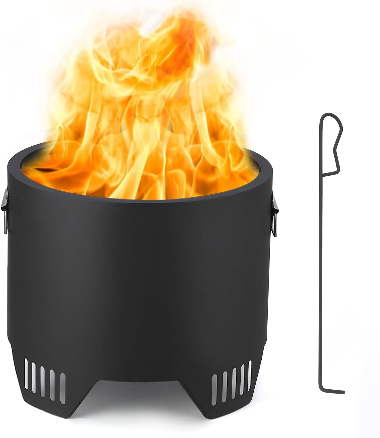 Low Smoke Fire Pit, TROPOW Outdoor Iron Steel Smokeless Portable Fire ...