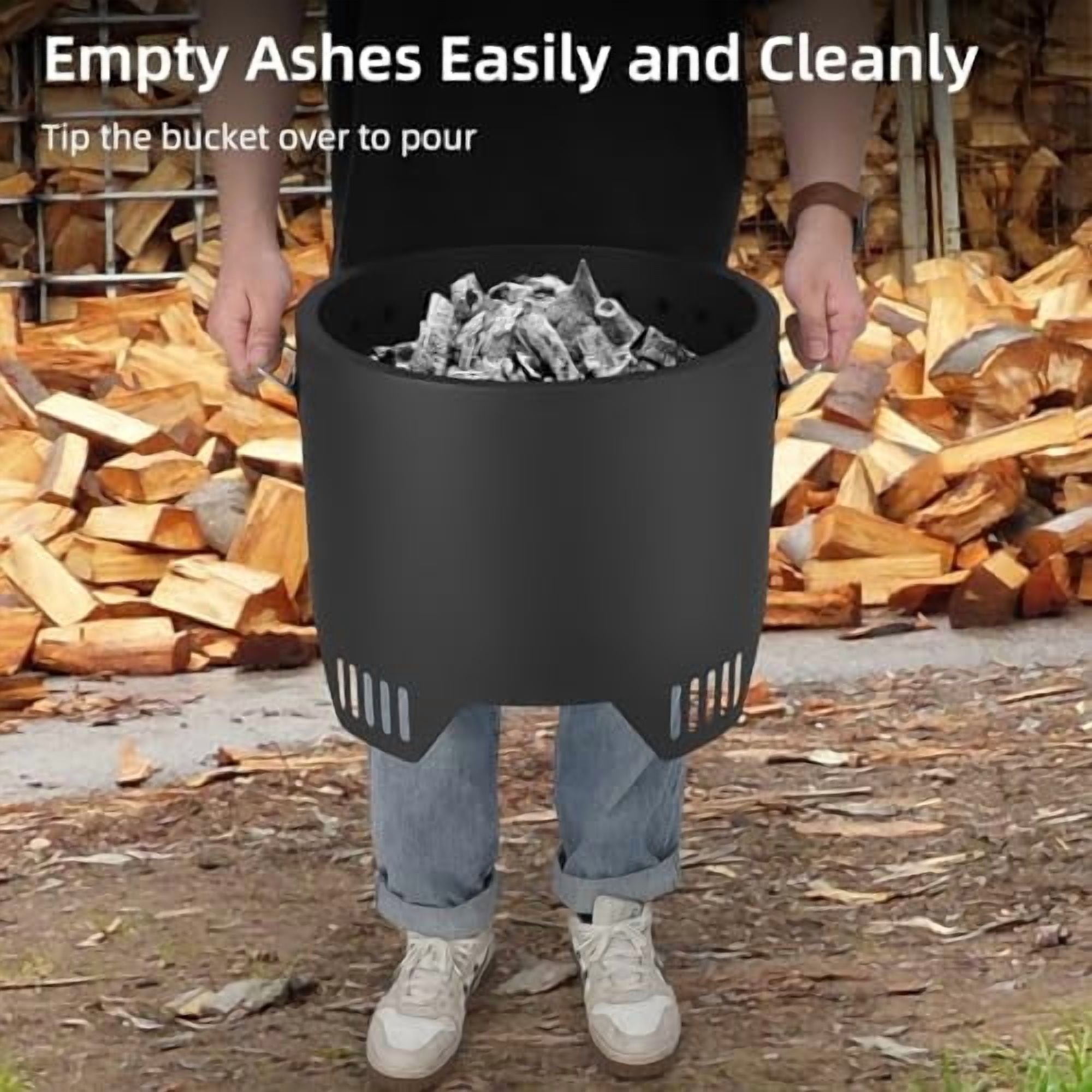Low Smoke Fire Pit, TROPOW Outdoor Iron Steel Smokeless Portable Fire ...