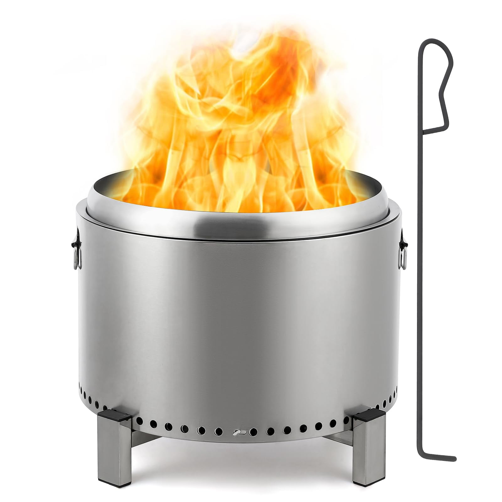 Low Smoke Outdoor Mini Fire, 20.5in Outdoor Stainless Steel Smokeless ...