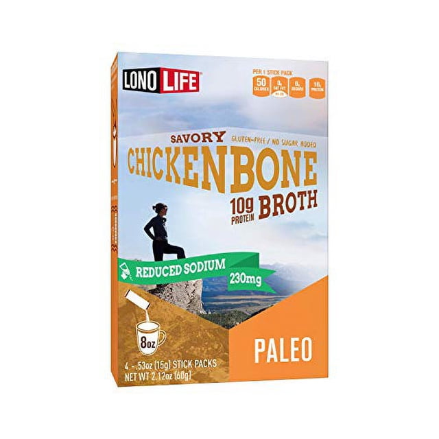Low-Sodium Chicken Bone Broth Sticks: 10g Protein, Keto-Friendly - 24 ...