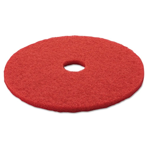 Low-Speed Buffer Floor Pads 5100, 20" Diameter, Red, 5/carton | Bundle ...