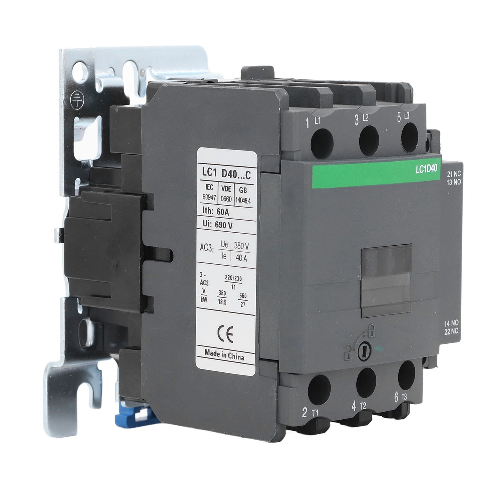 Low Voltage AC Contactor 1 Normally Open 1 Normally Closed LC1D40 Electronic Contactor 40A 380V ...
