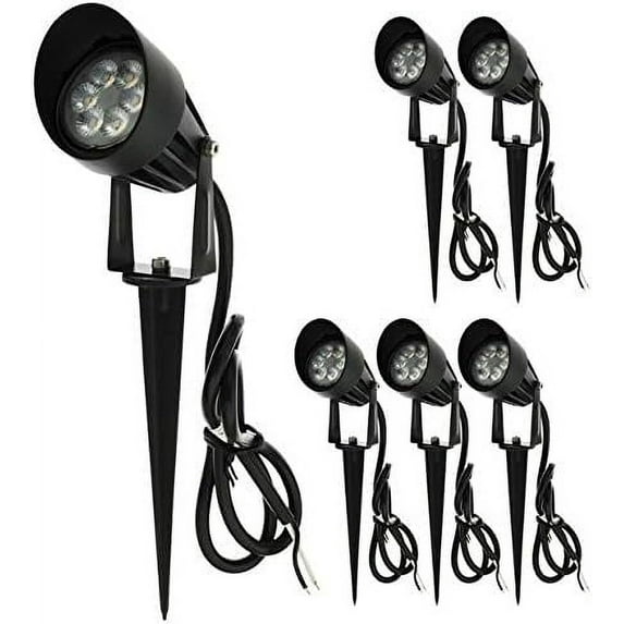 Low Voltage LED Outdoor Landscape Garden Metal Spot Light Fixture with Built-in Shade 12V AC/DC ...